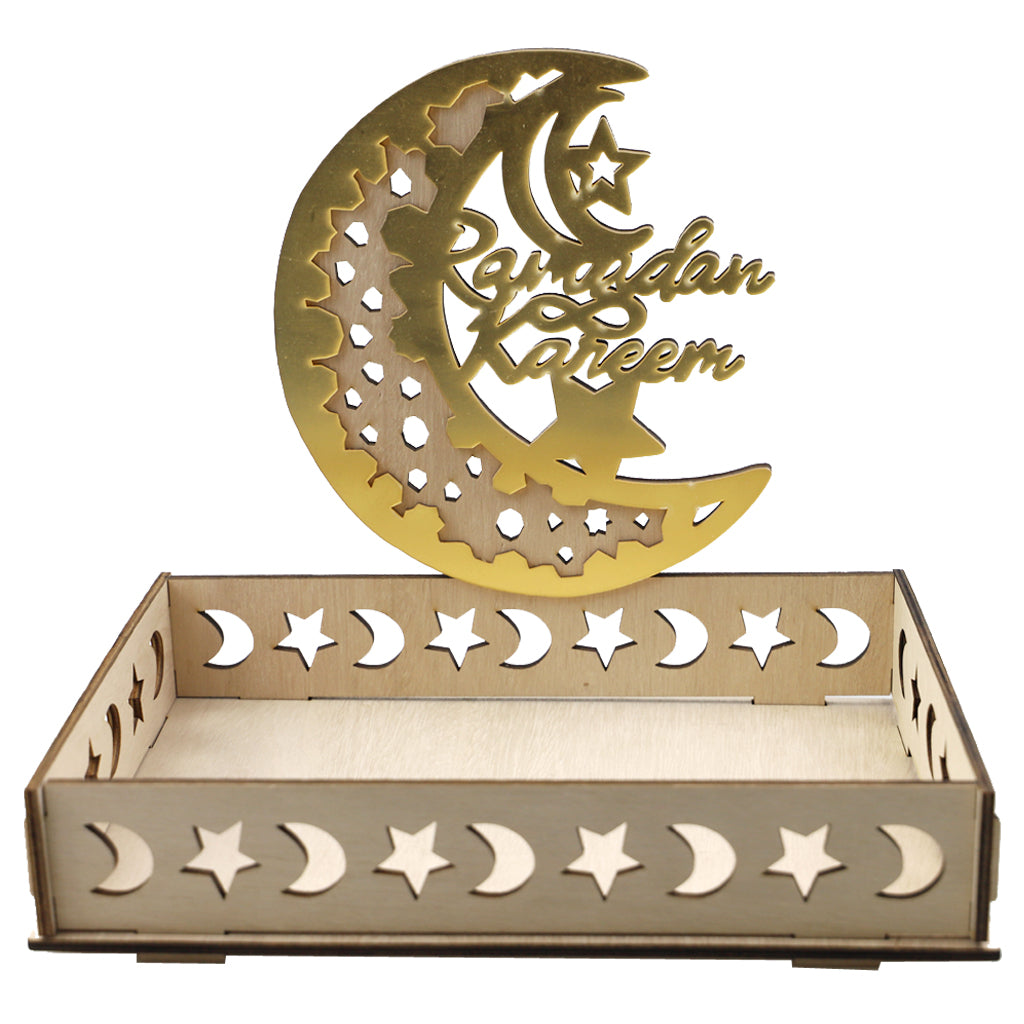 Wooden Craft Tray - Ramadan Kareem Gold – Salam Occasions