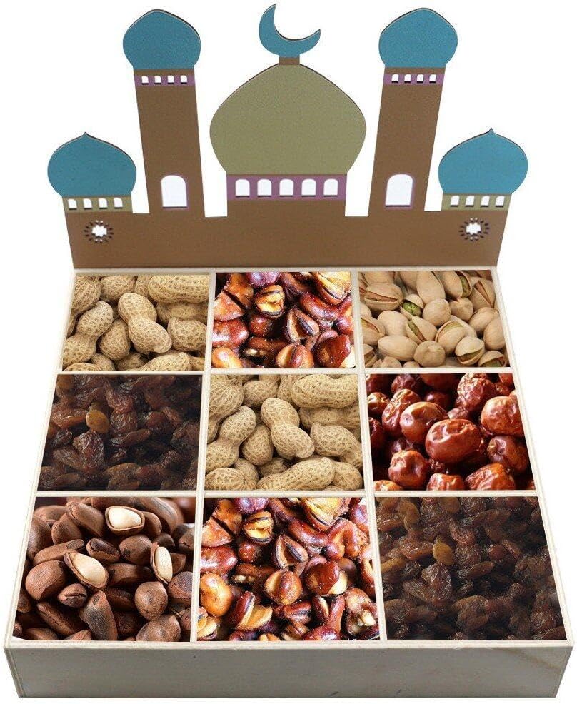 Natural Wood & Blue Mosque Eid Treat Box – Salam Occasions
