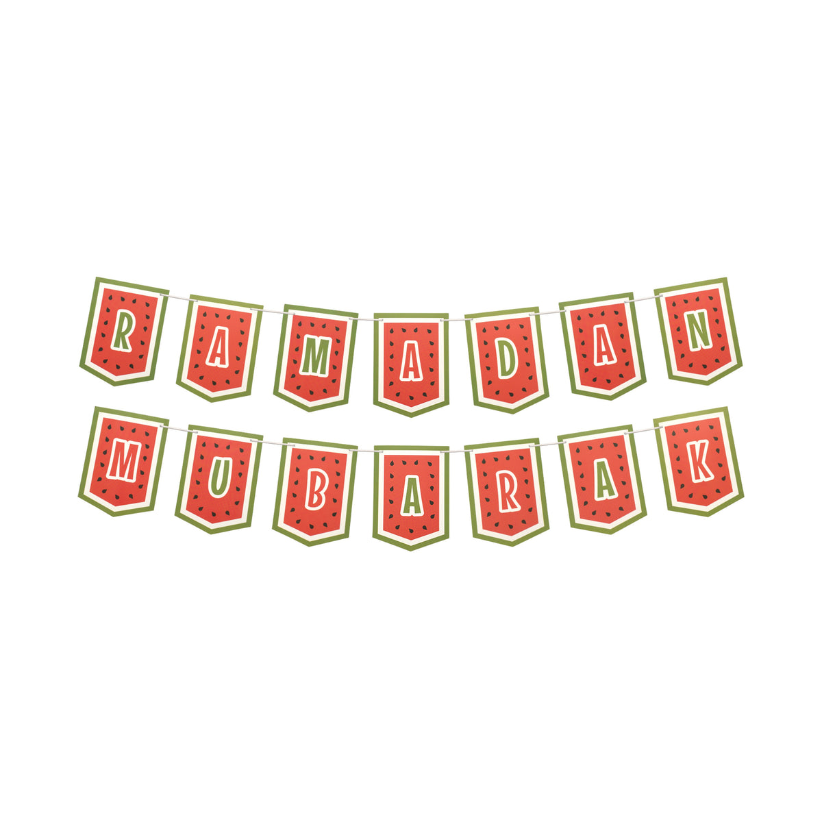 Ramadan Mubarak Bunting - Watermelon Palestine Theme - Red – Salam ...