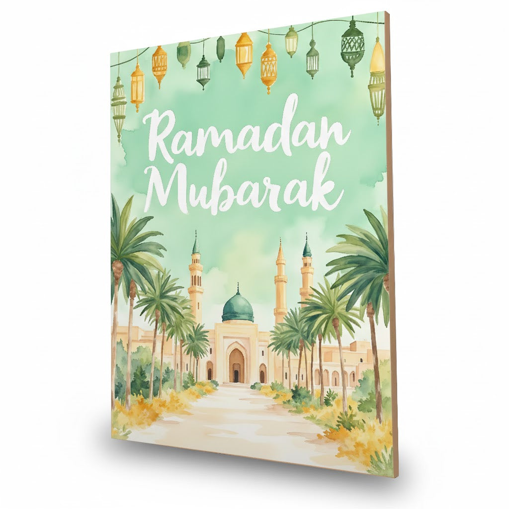 Ramadan Chocolate Advent Countdown Calendar – Green Watercolour Mosque ...