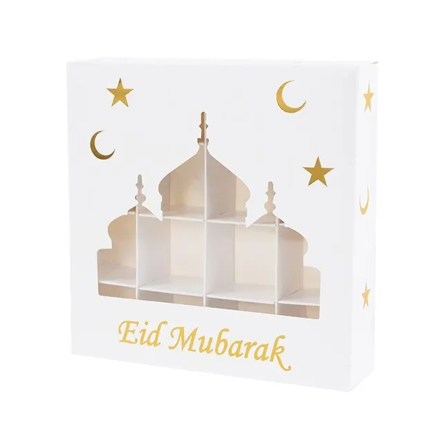 Eid Mubarak 12 Compartment Cake Box - White – Salam Occasions