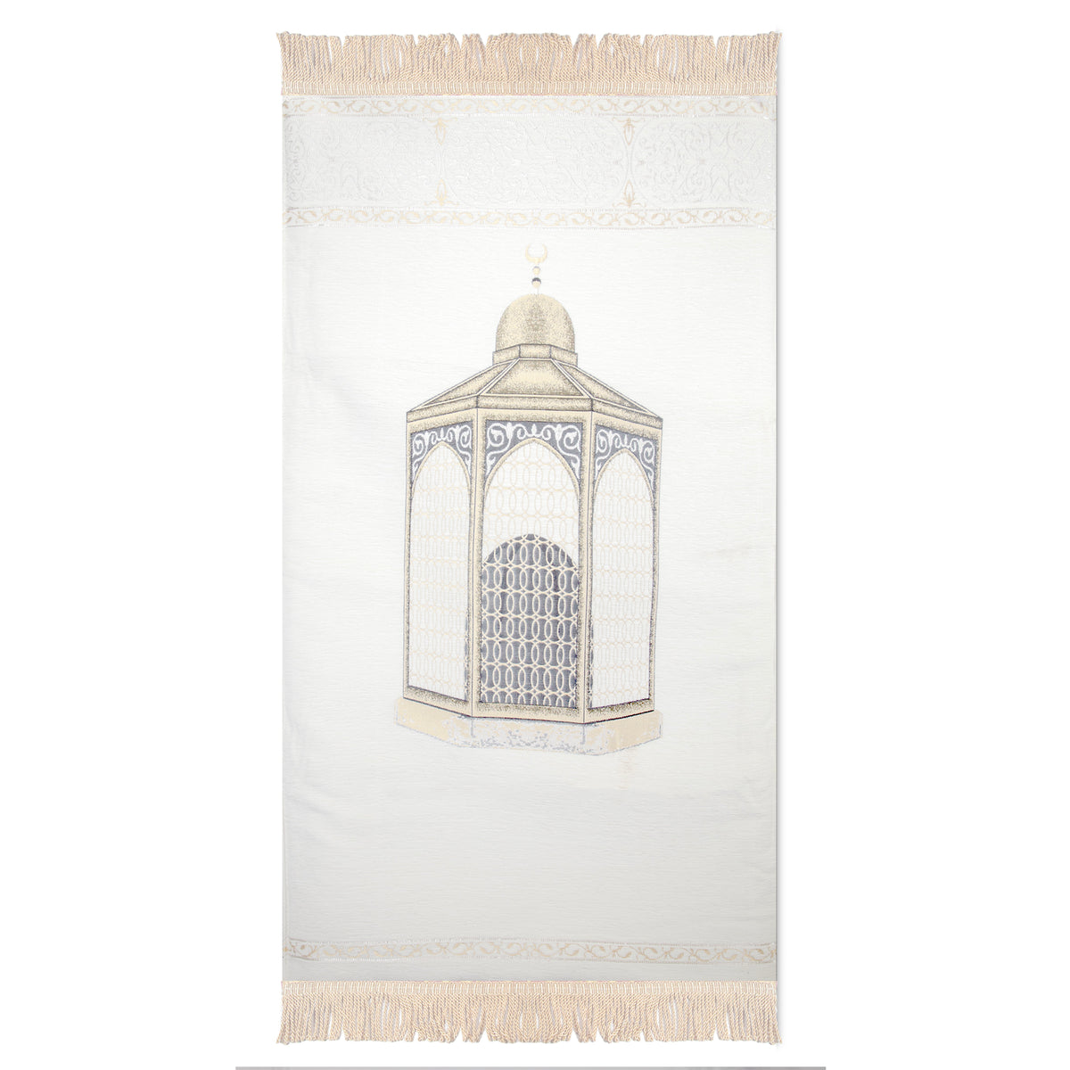 Luxury Extra Padded Salah Prayer Mat With Zip - Maqaam Ibraheem- Beige ...