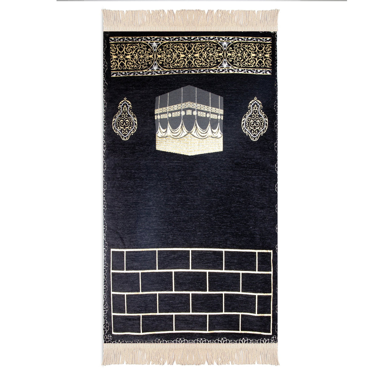 Luxury Extra Padded Salah Prayer Mat With Zip - Kaaba - Black – Salam ...
